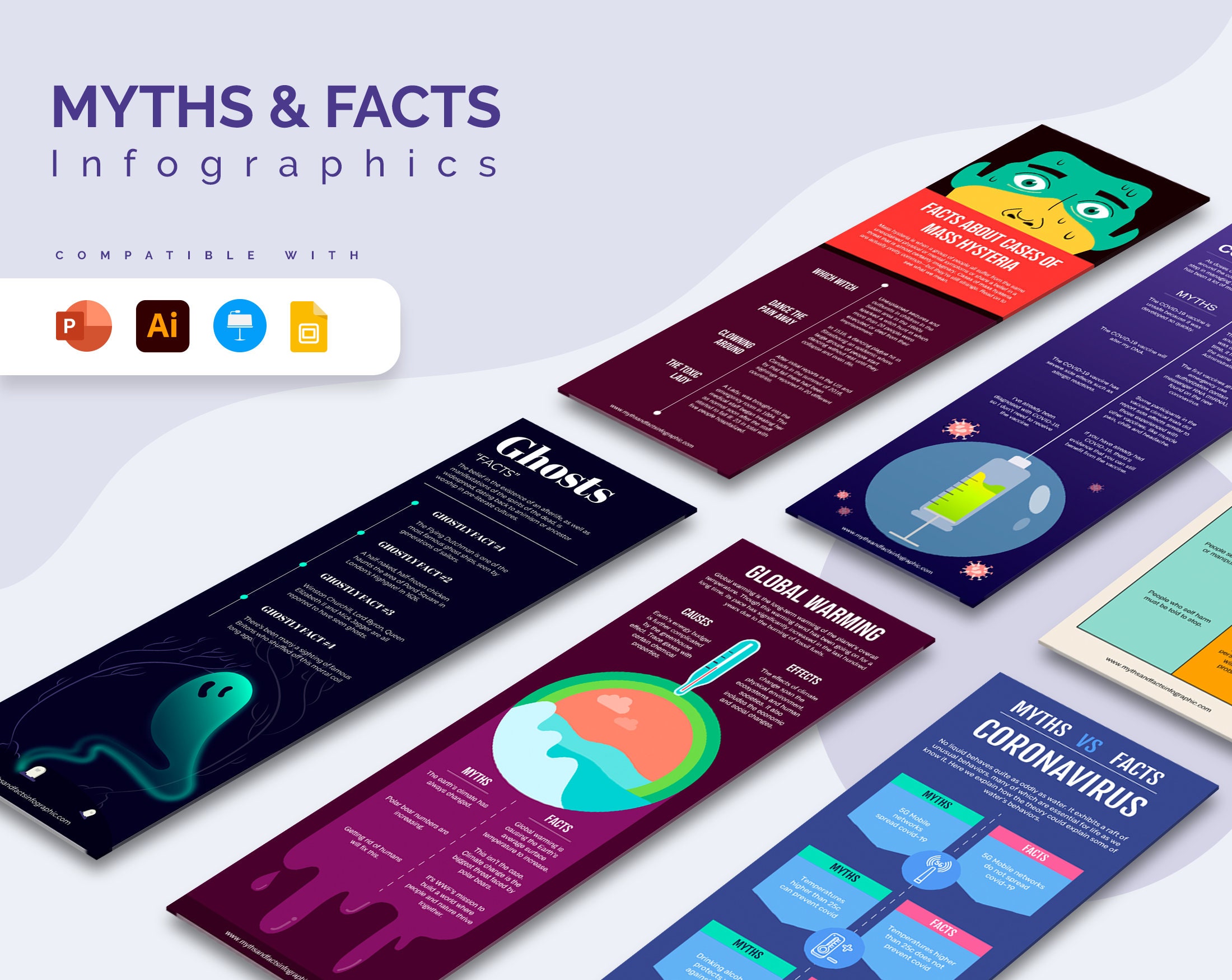 Myths & Facts Vertical Infographic Templates | Diagrams for Powerpoint ...