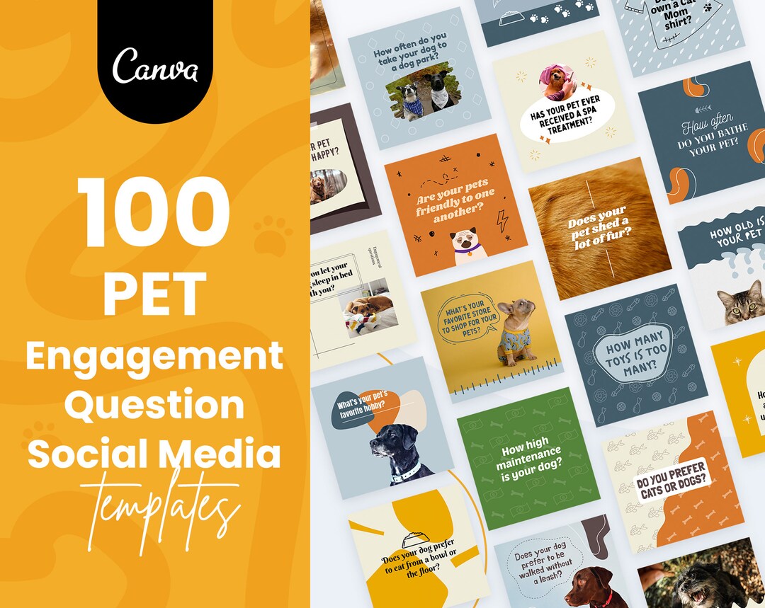 Pet Engagement Question Social Media | CANVA Template, Engagement Boost ...