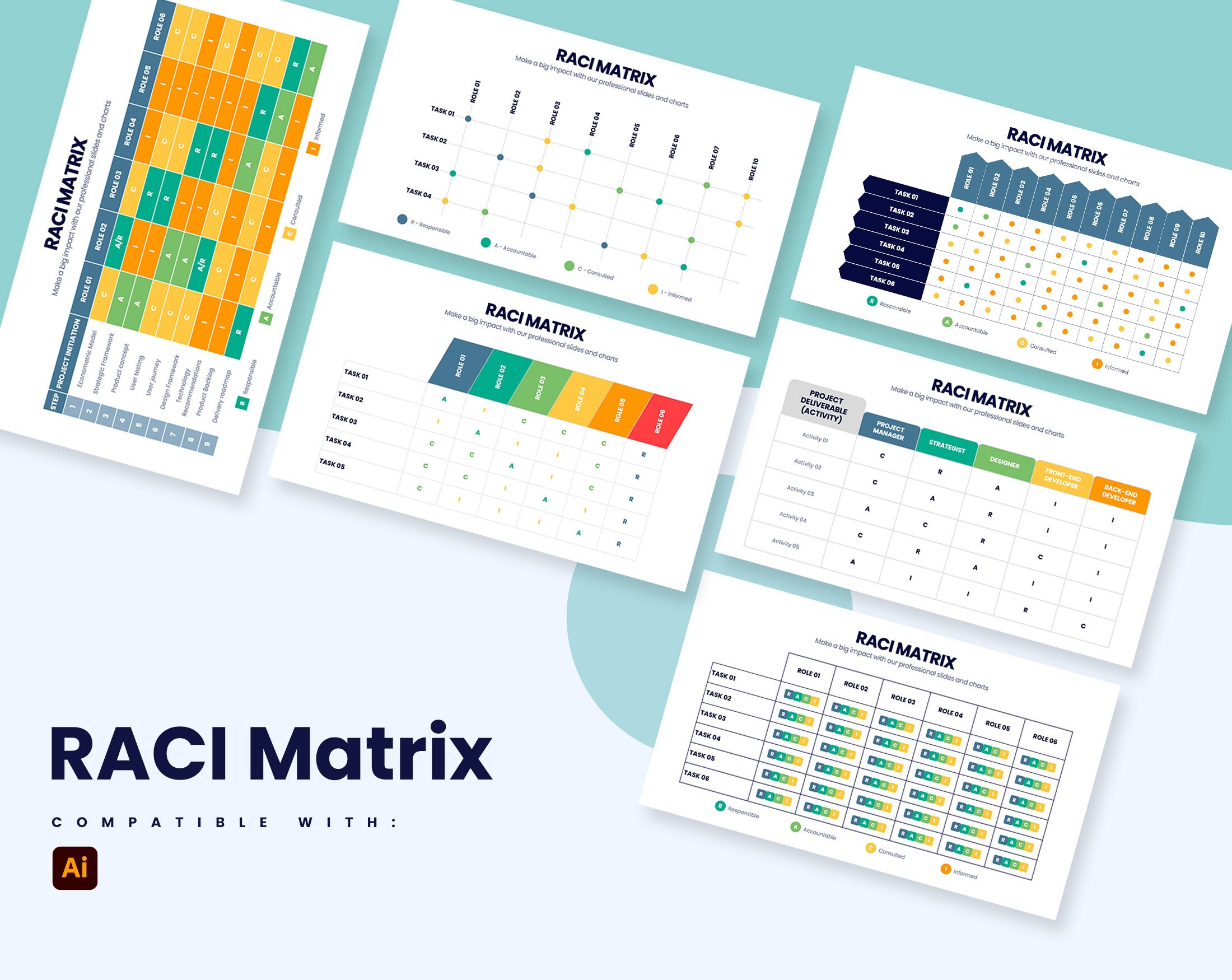 RACI Matrix Infographics Template for Illustrator Best Illustrator ...