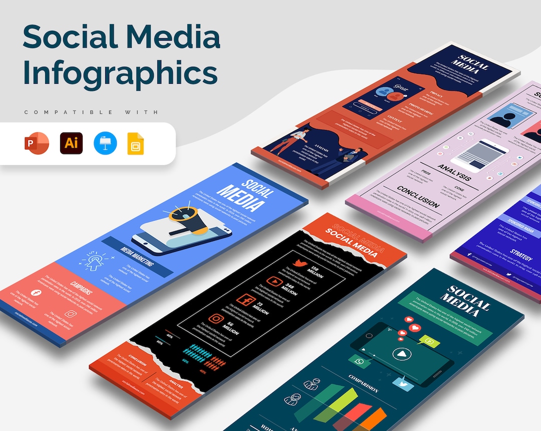 Social Media Vertical Infographic Templates | Diagrams for Powerpoint ...