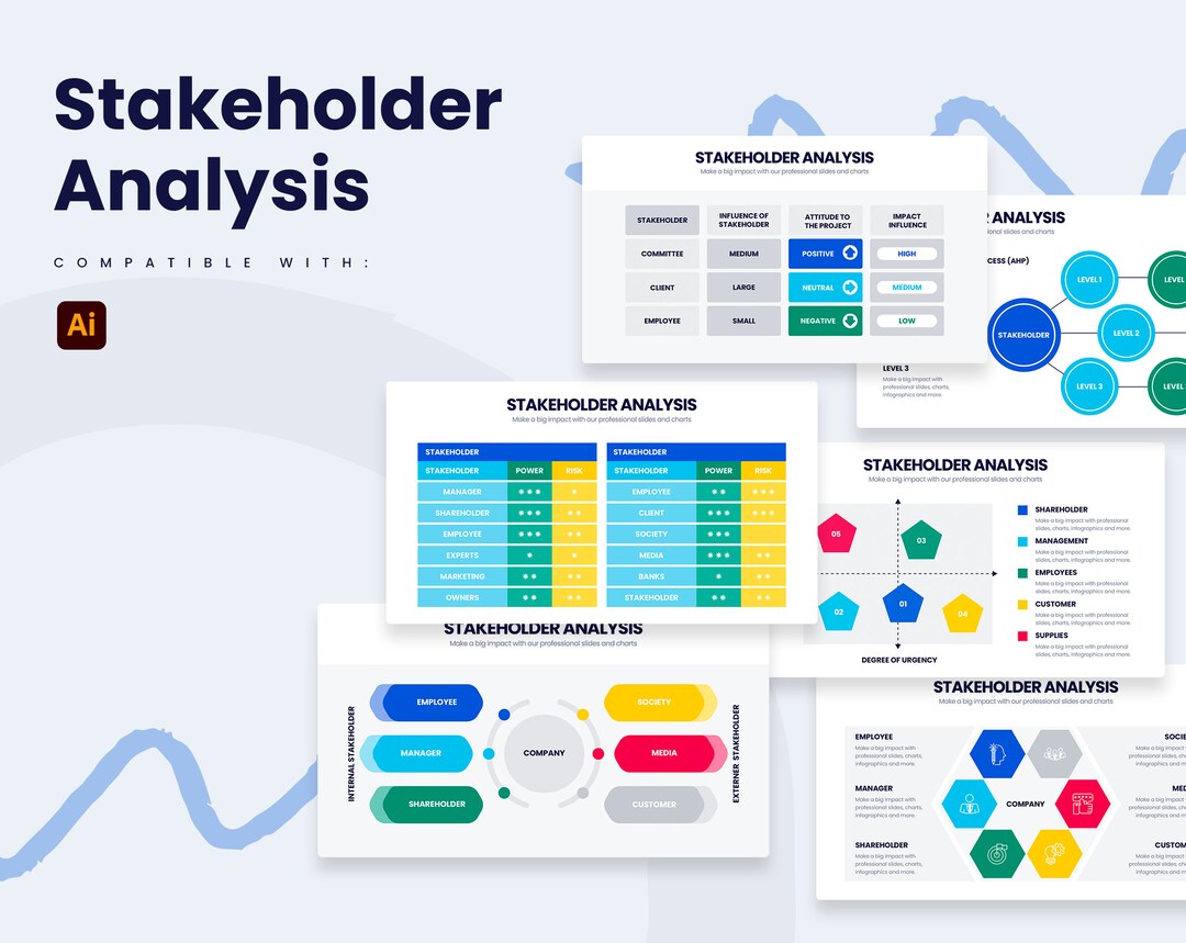 Stakeholder Analysis Infographics | Template for Illustrator, Easy to ...