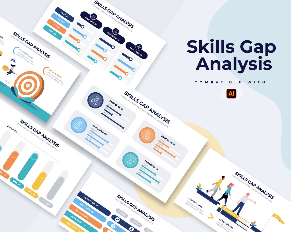 Skills Gap Analysis Infographics Template for Illustrator - Etsy