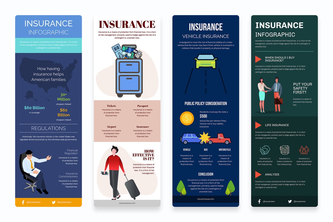 Insurance Vertical Infographic Templates | Diagrams for Powerpoint ...