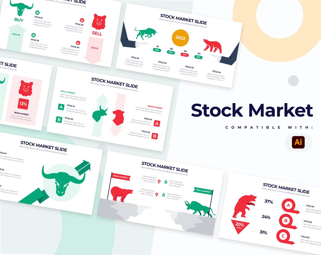 Stock Market Infographics Template for Illustrator Best Illustrator ...