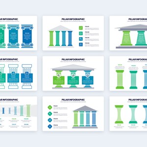 Pillar Infographics | Template for Illustrator, Easy to Edit, Fully ...