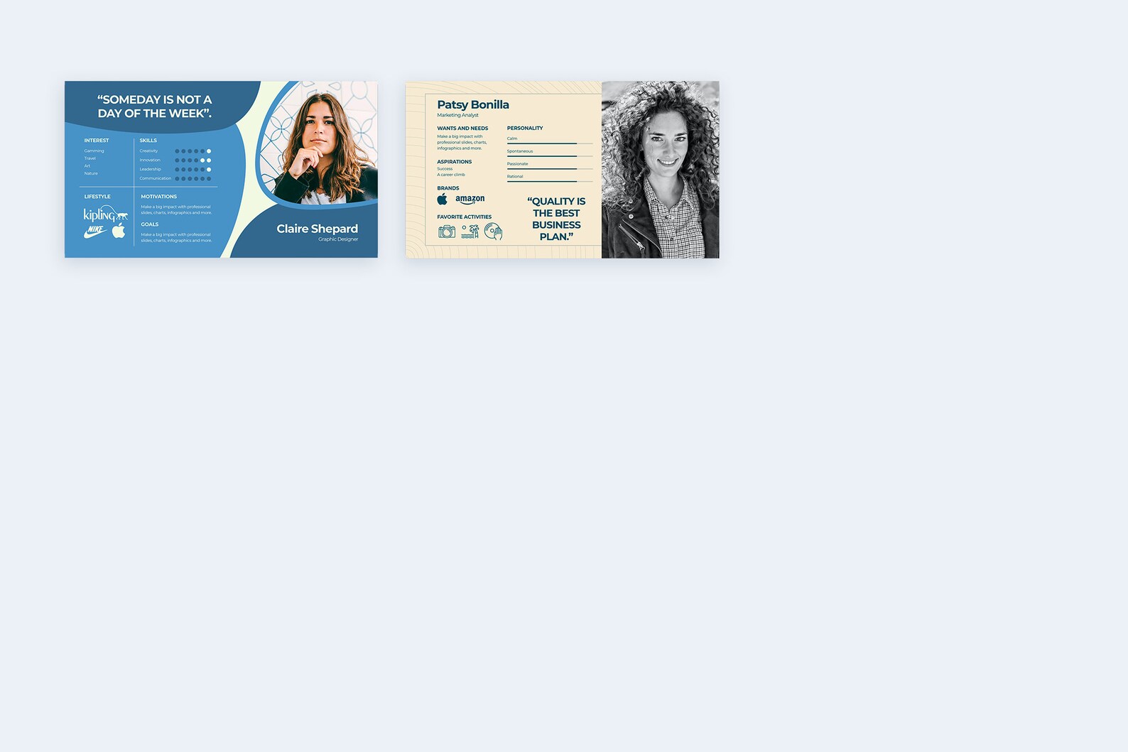 Buyer Persona Infographic Slides | Template for Illustrator | Easy to ...