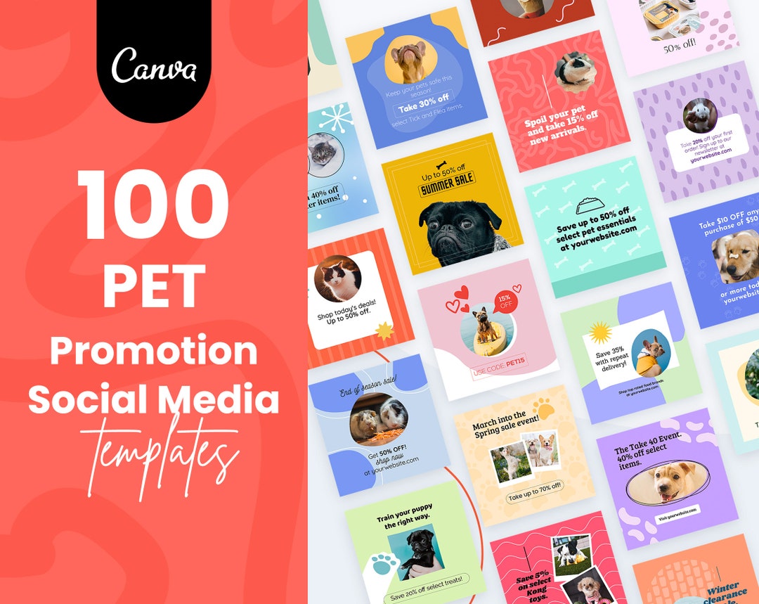 Pet Promotion Social Media | Canva Templates, Pets Engagement Booster ...