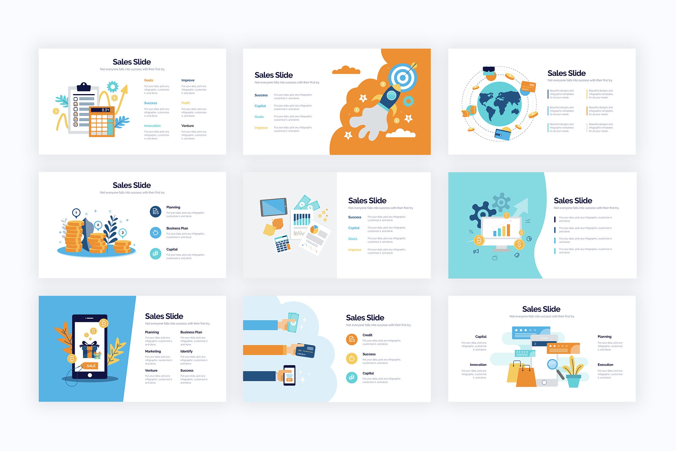 Sales Infographic Templates Diagrams for Powerpoint - Etsy