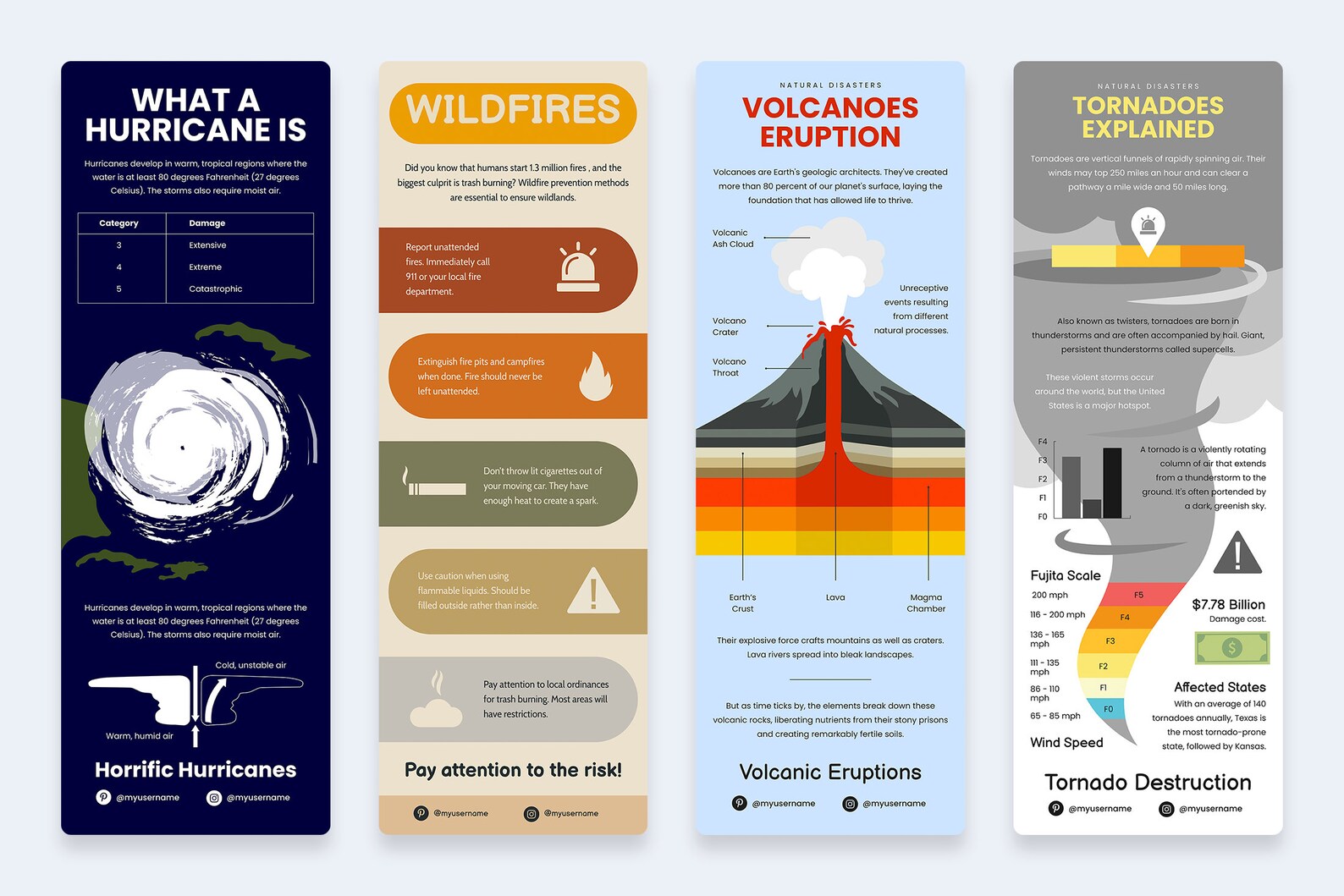 Natural Disaster Vertical Infographic Templates | Diagrams for ...