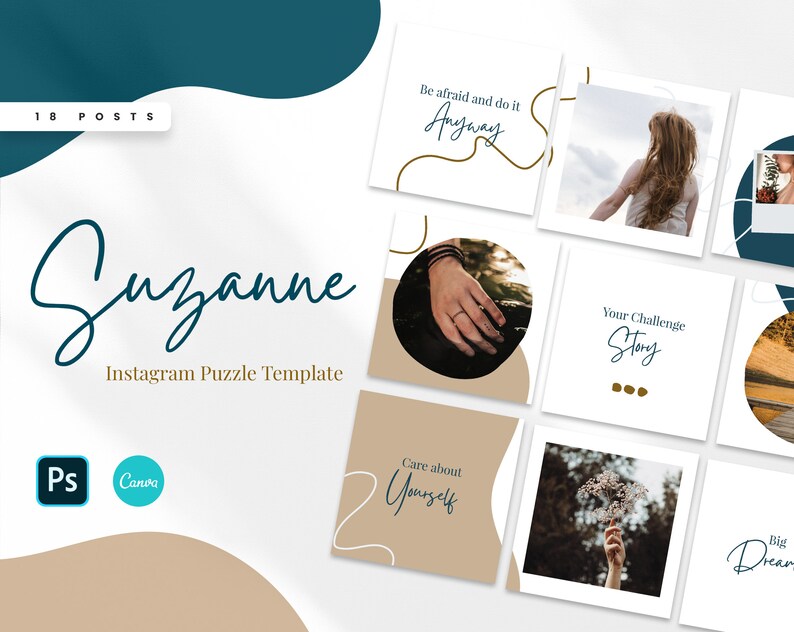 Suzanne Instagram Puzzle Template | CANVA Instagram Post Template ...