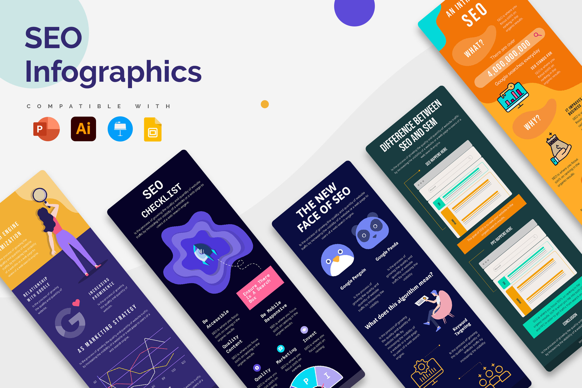 SEO Vertical Infographic Templates | Diagrams for Powerpoint ...