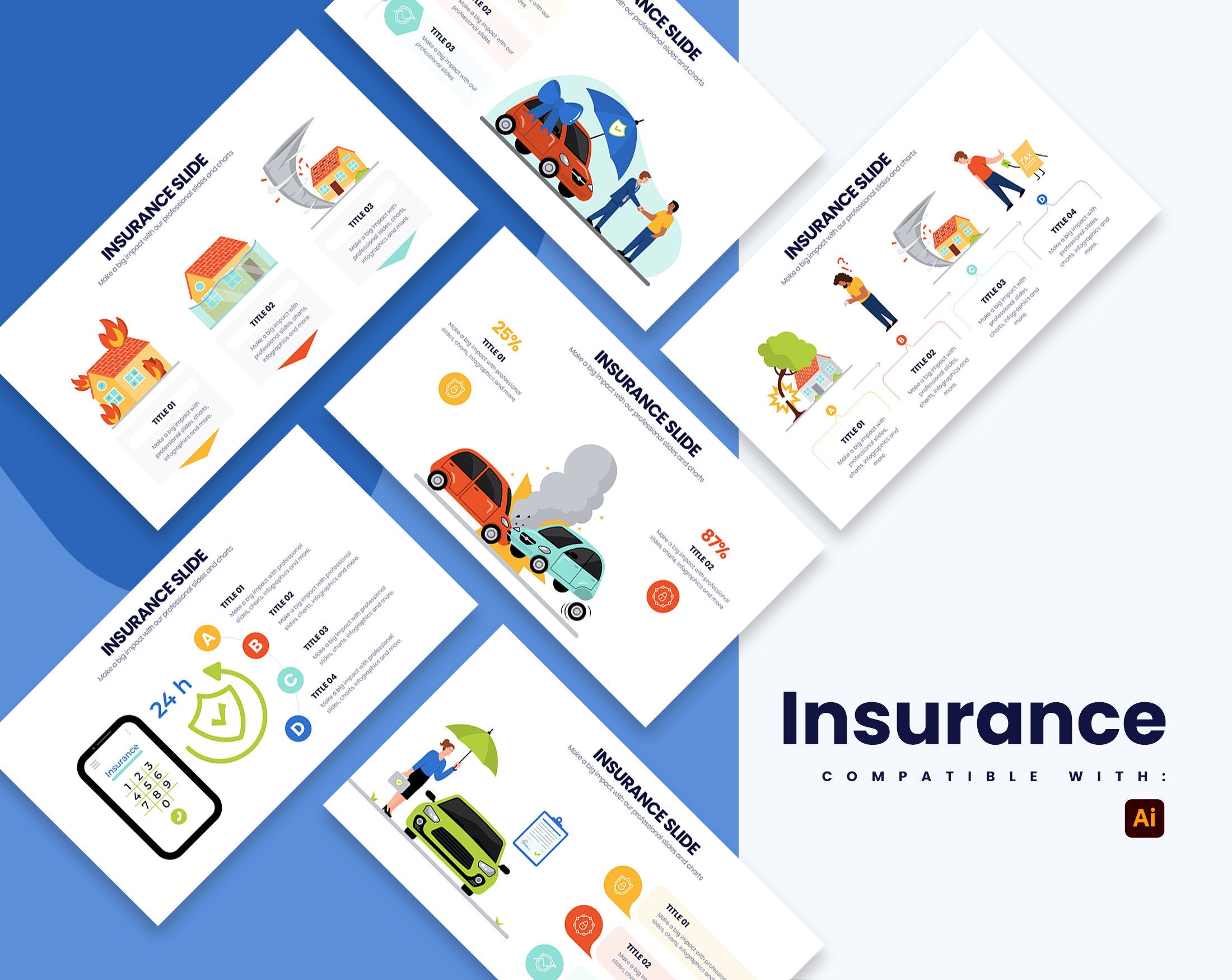 Insurance Infographics Template for Illustrator Best Illustrator ...