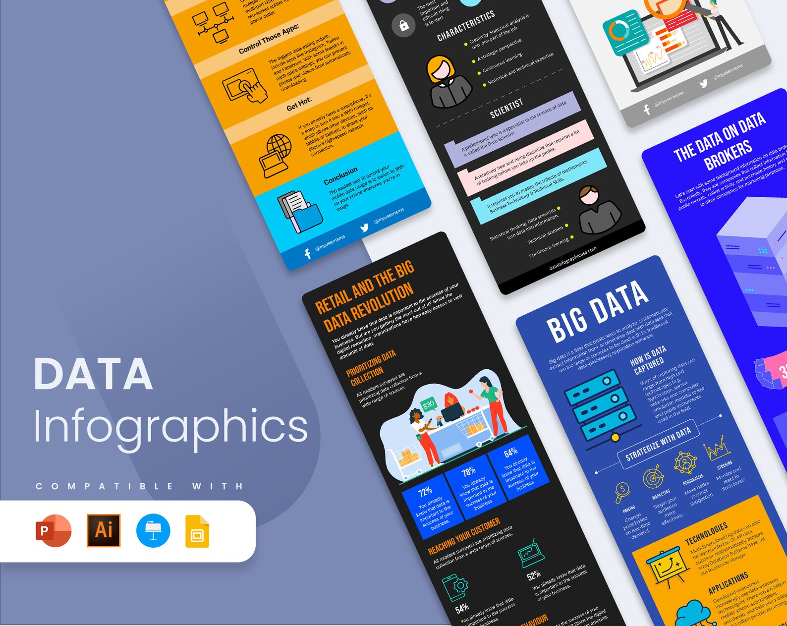 Data Vertical Infographic Templates | Diagrams for Powerpoint ...