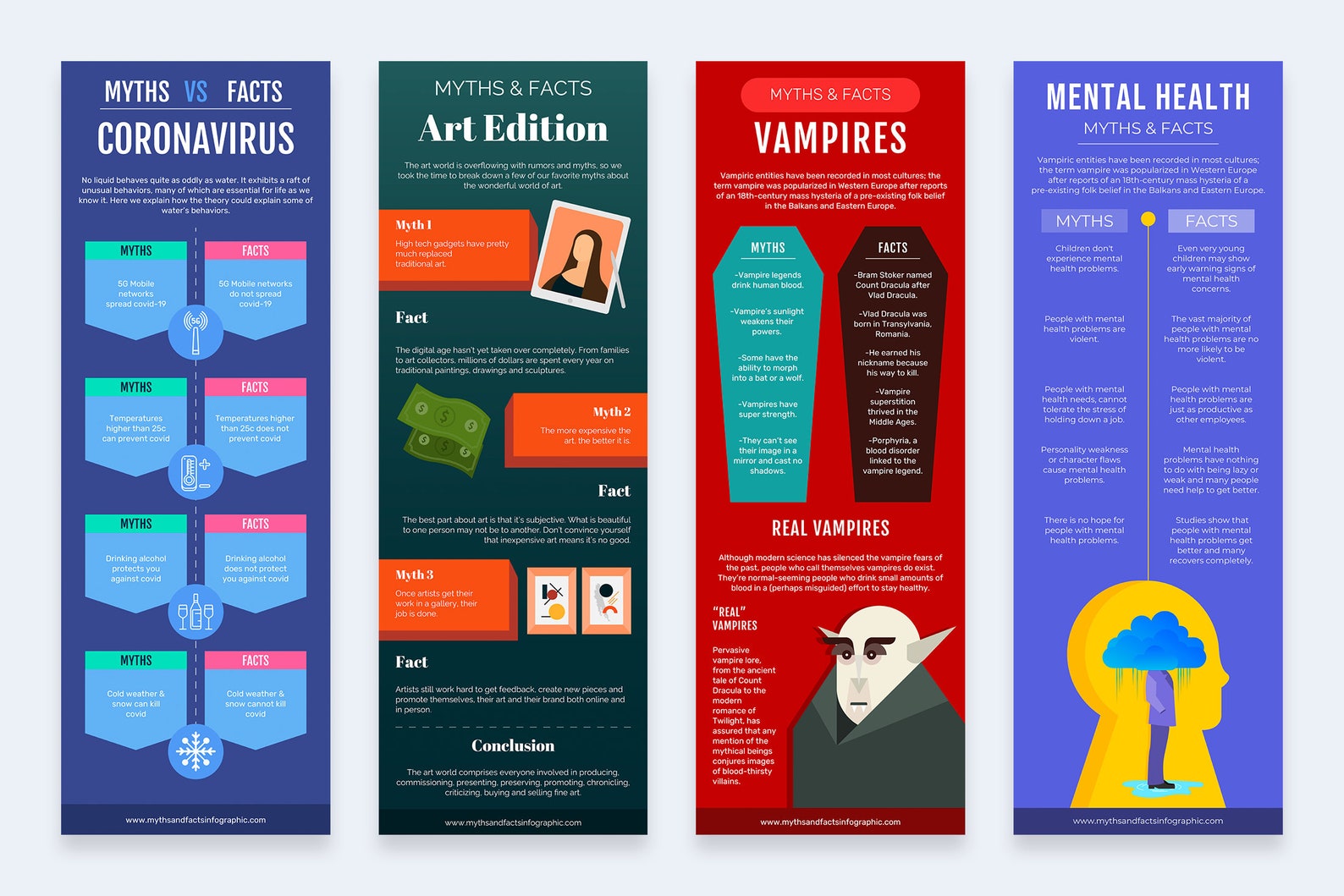 Myths & Facts Vertical Infographic Templates | Diagrams for Powerpoint ...