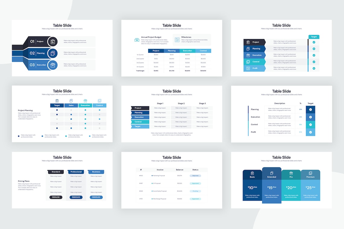 Table Slide Infographic Templates | Diagrams for Powerpoint ...
