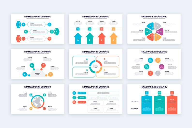 Framework Infographics Template for Illustrator, Easy to Edit, Fully ...