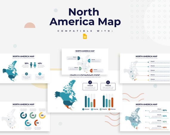 North America Map Infographics Template for Google Slides - Etsy