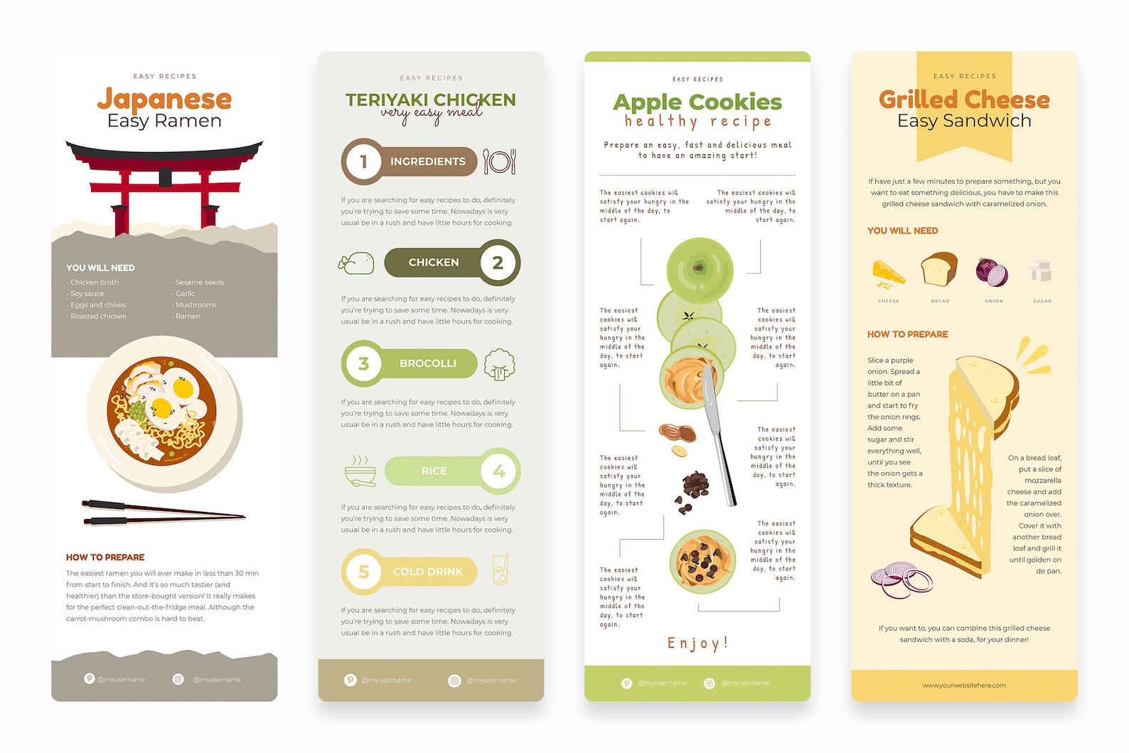 Easy Recipes Vertical Infographic Templates | Diagrams for Powerpoint ...