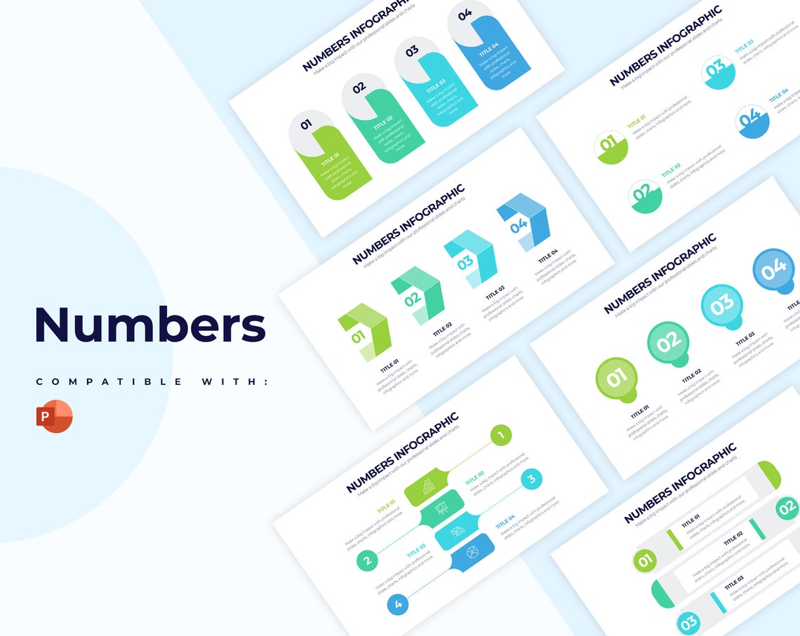 Infografía de números / Plantilla de Powerpoint Plantilla - Etsy México
