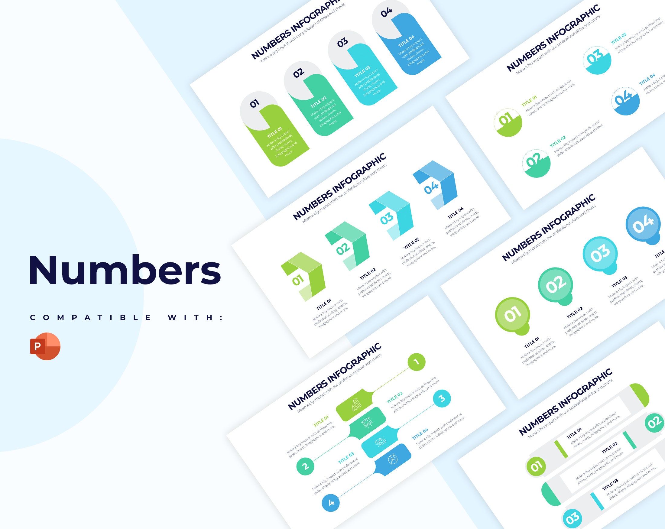Number Infographics Powerpoint Template, Template for Powerpoint ...