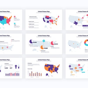 United States Map Infographic Templates | Diagrams for Powerpoint ...