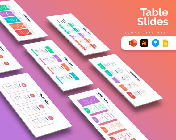 Table Slide Infographic Templates Diagrams for Powerpoint | Etsy