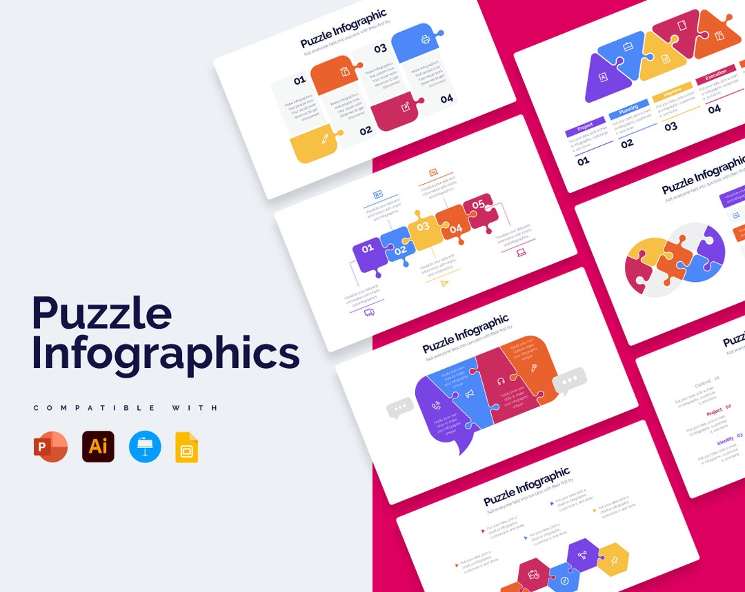 Puzzle Infographic Templates | Diagrams for Powerpoint, Illustrator ...