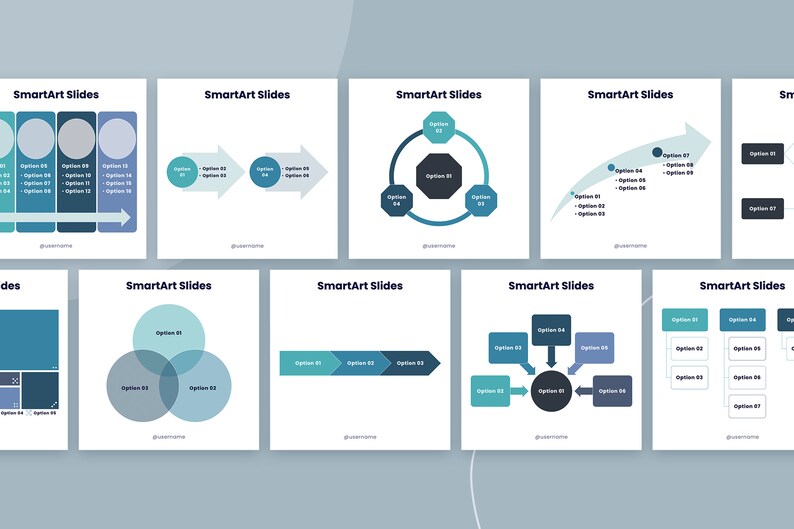Square Smart Art Powerpoint Templates | Bundle Templates | Editable ...