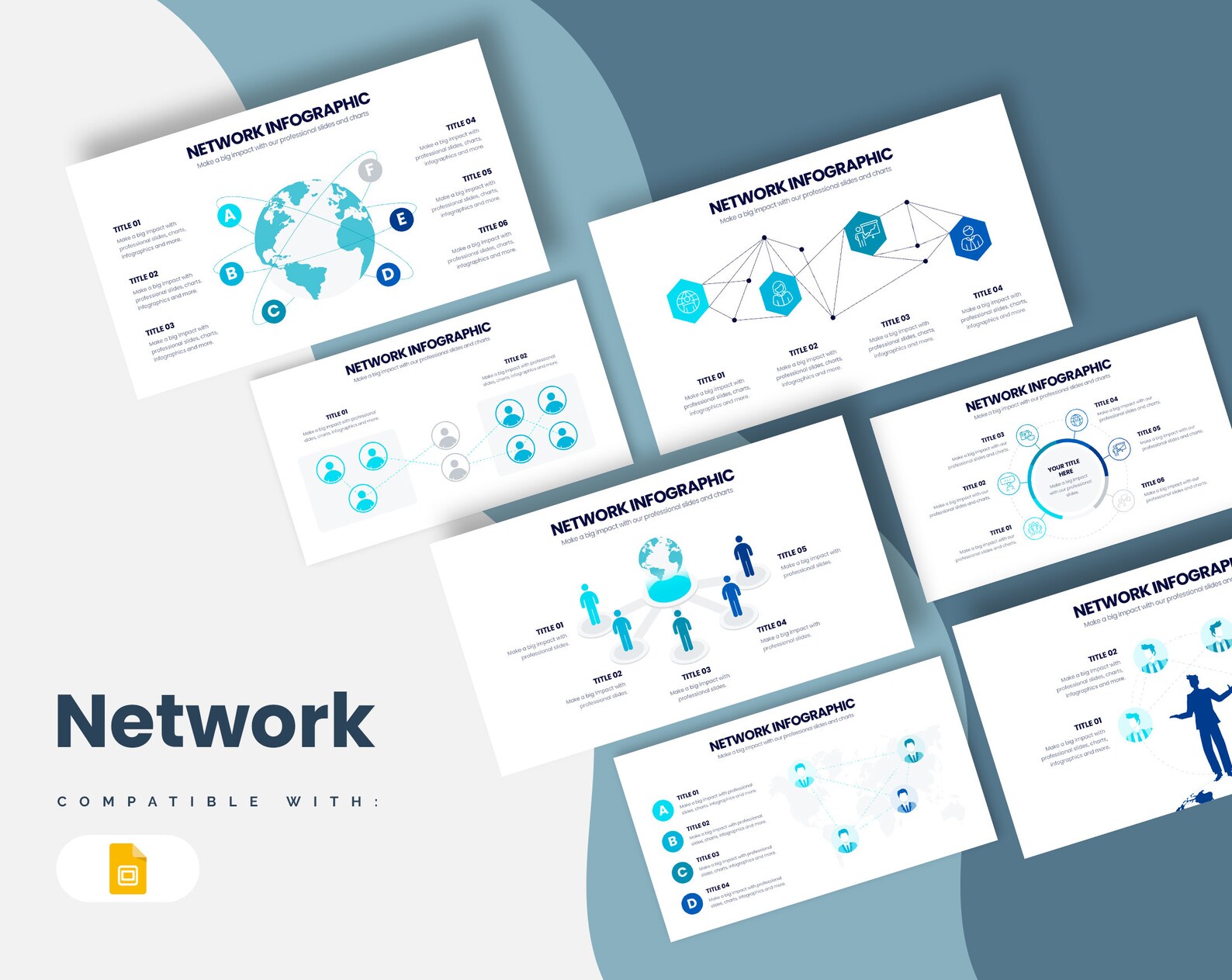 Network Infographics | Google Slides Template, Template for Google ...