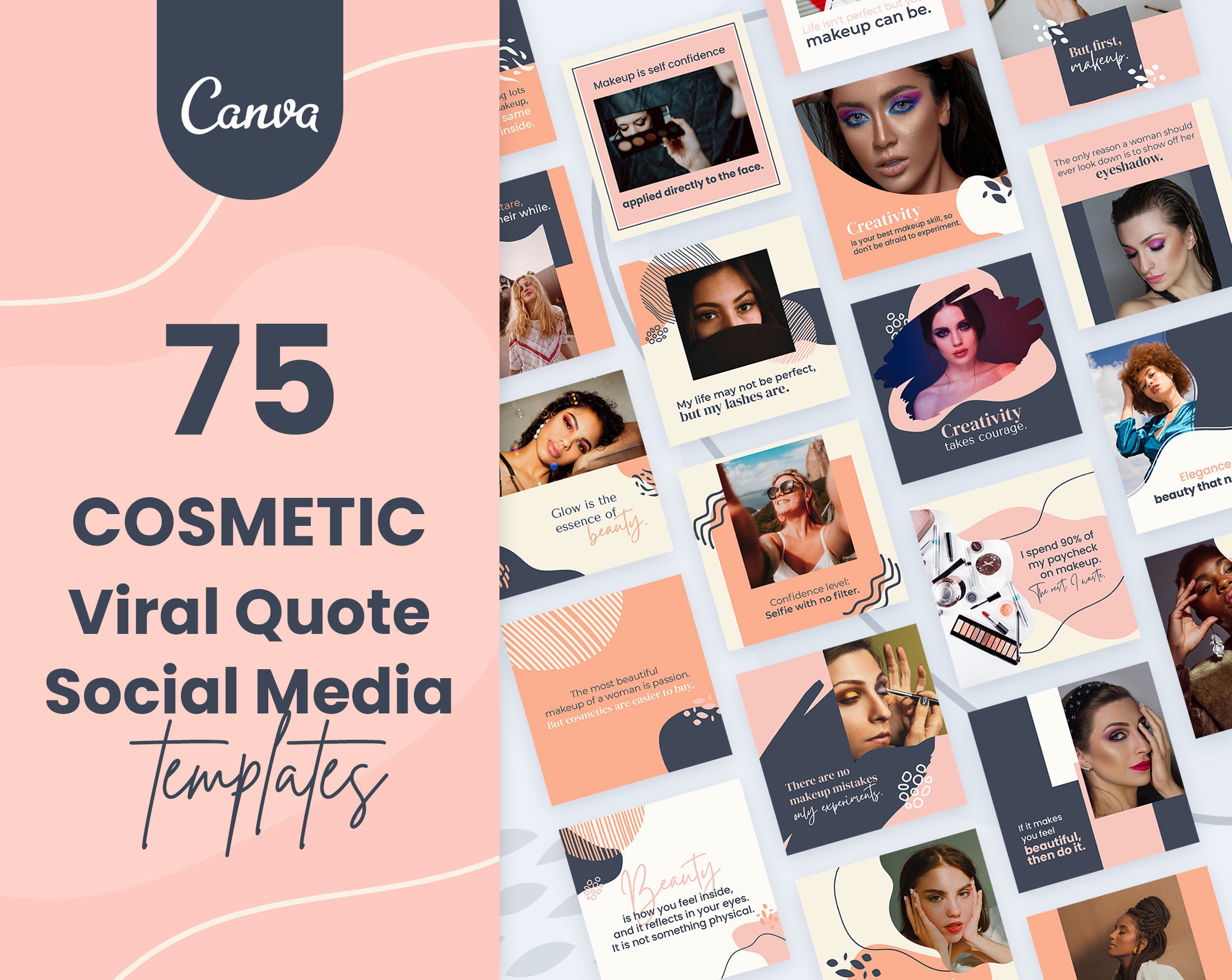 Cosmetic Viral Quote Social Media Canva Template, Coach and Advisor ...