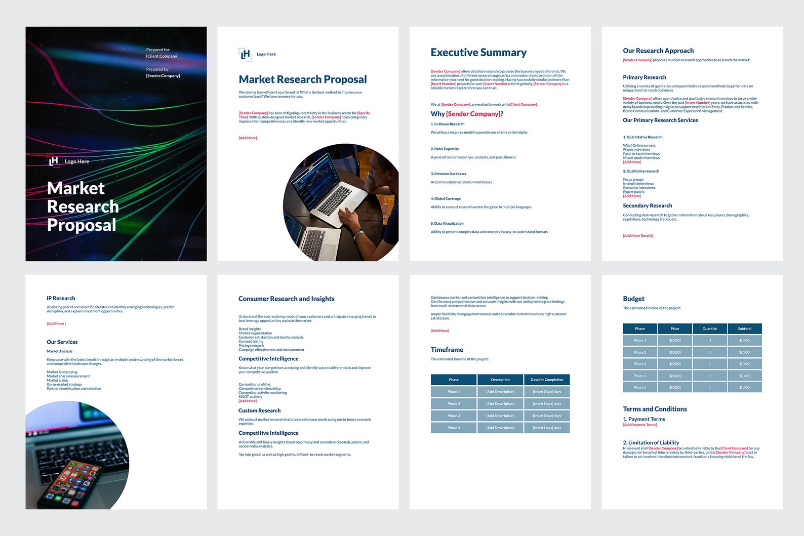 Market Research Proposal Template for CANVA & ILLUSTRATOR - Etsy