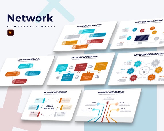 Network Infographics Template for Illustrator Best - Etsy
