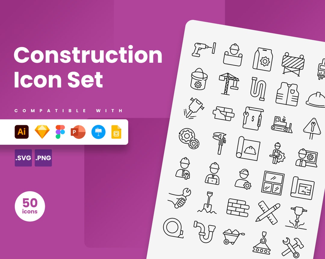 Construction Icons | Vector Icons for Powerpoint, Keynote, Illustrator ...