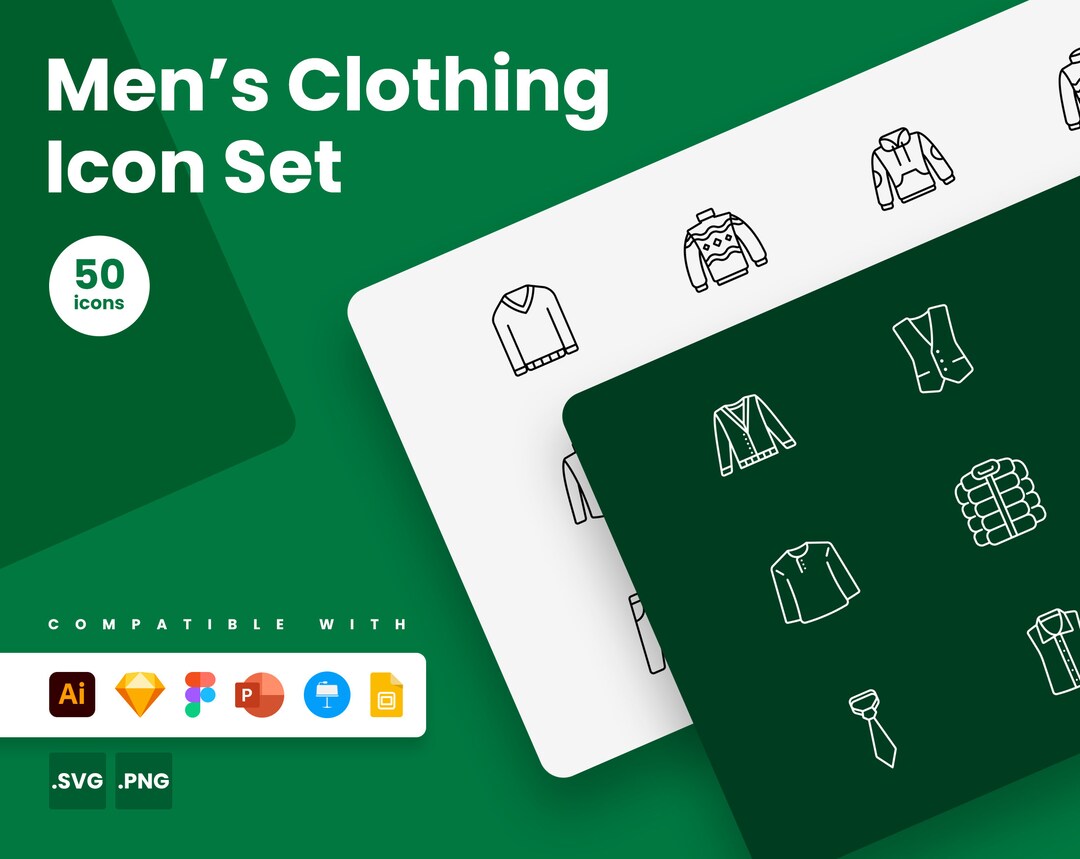 Men's Clothing Icons | Vector Icons for Powerpoint, Keynote ...