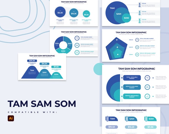 TAM SAM SOM Infographics Template for Illustrator Best - Etsy