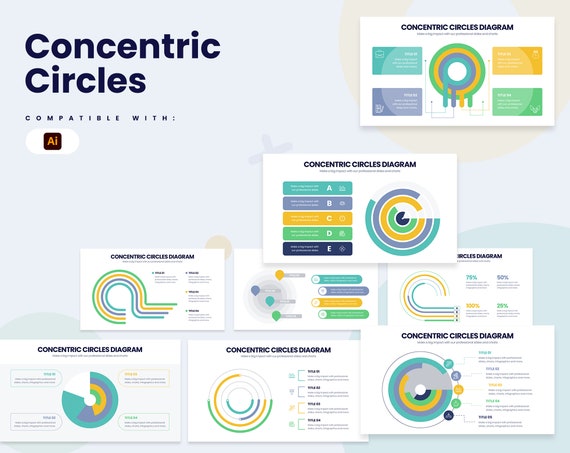 Concentric Circle Infographics Template for Illustrator - Etsy