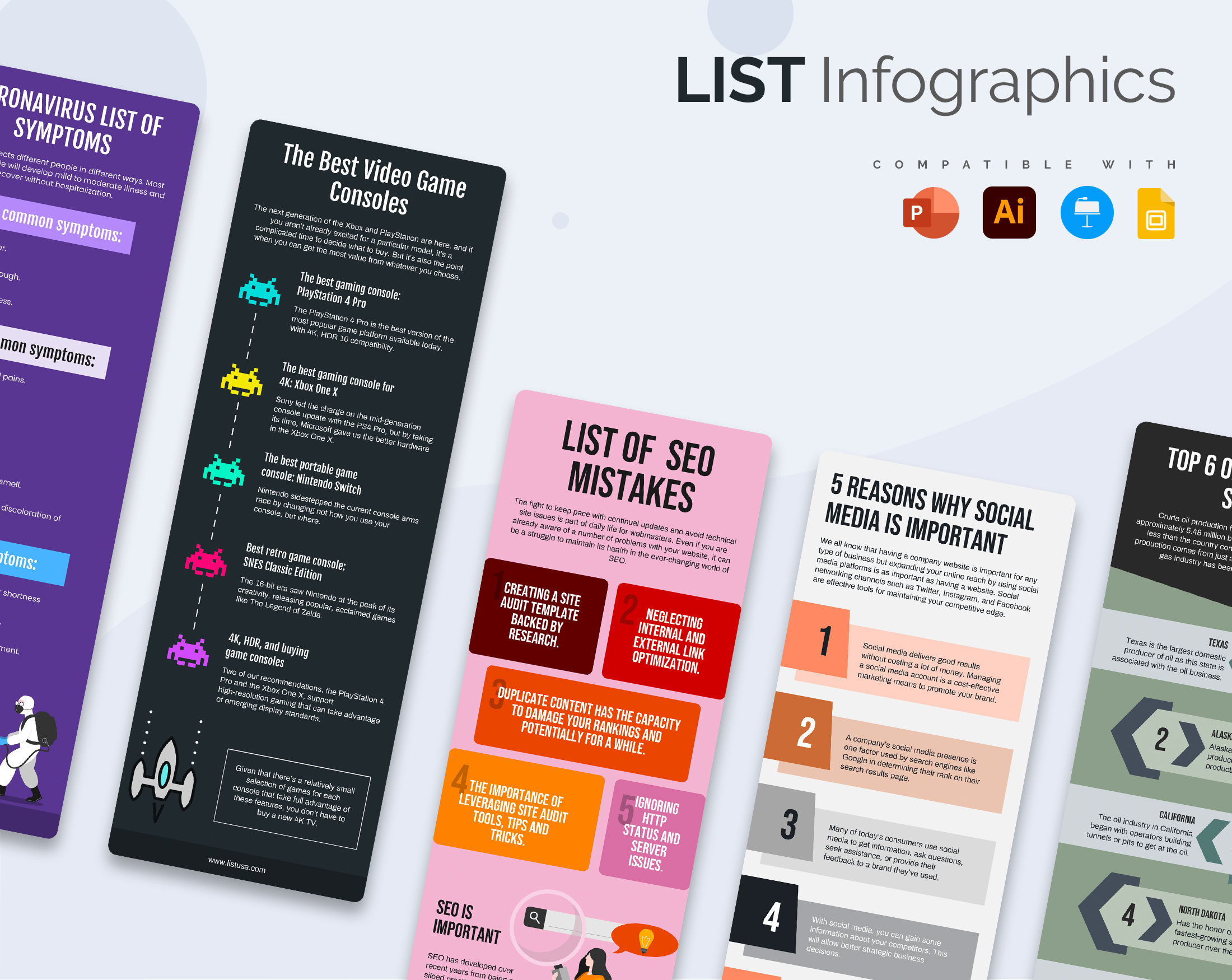 List Vertical Infographic Templates Diagrams for Powerpoint - Etsy