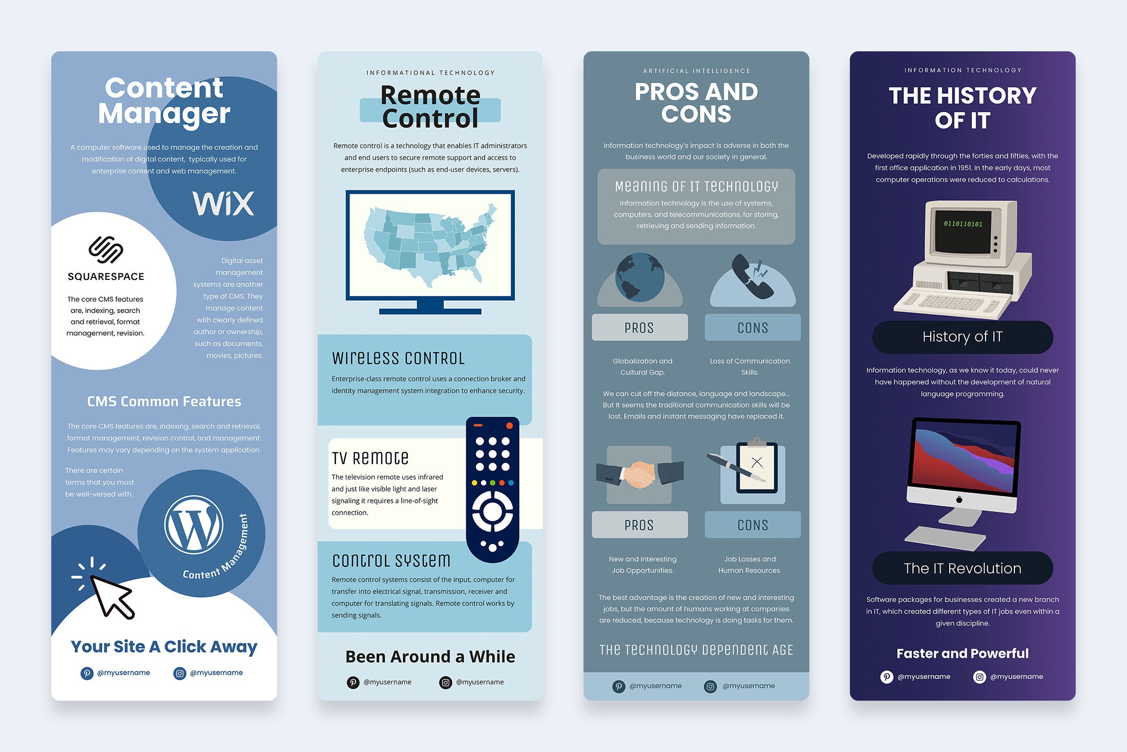 IT Technology Vertical Infographic Templates | Diagrams for Powerpoint ...