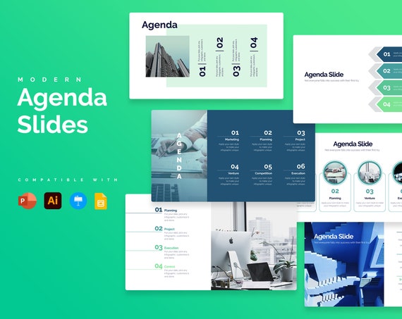 Agenda Slide Infographic Templates Diagrams for Powerpoint | Etsy