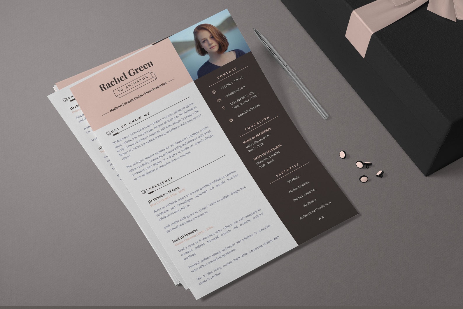 Ella Resume Template | Professional Microsoft Word CV Indesign Template ...