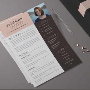 Ella Resume Template | Professional Microsoft Word CV Indesign Template ...