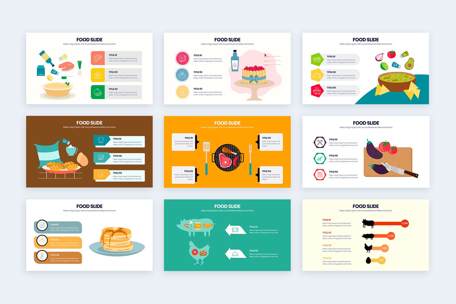 Food Slides Template for Illustrator | Clean Illustrator Template ...