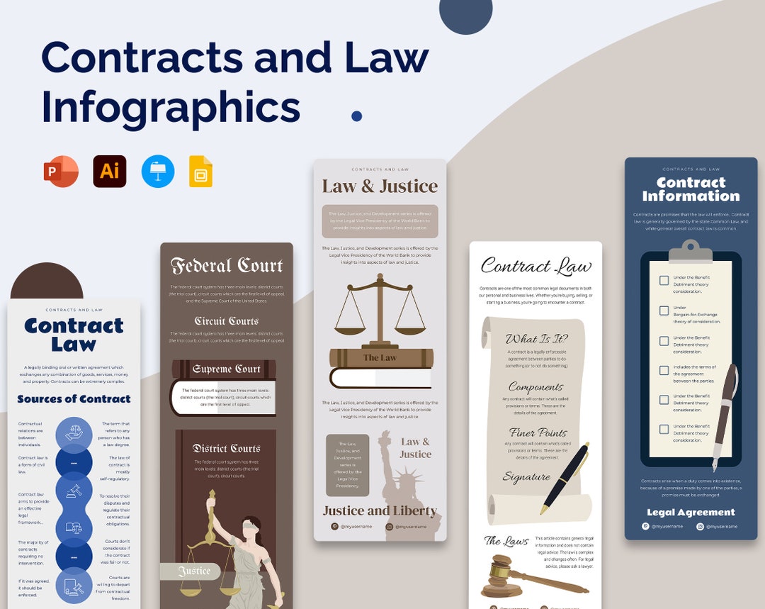 Contacts and Law Vertical Infographic Templates | Diagrams for ...