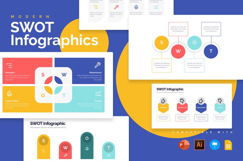SWOT Analysis Templates | Diagrams for Powerpoint, Illustrator, Keynote ...
