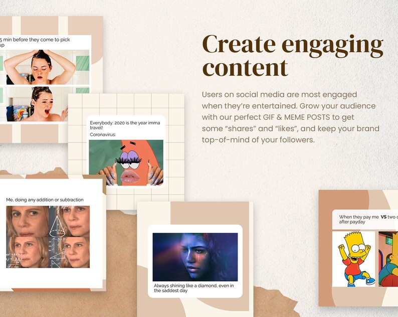 50 Gif & Meme Posts CANVA Templates | Easy to Edit | Increase Instagram ...