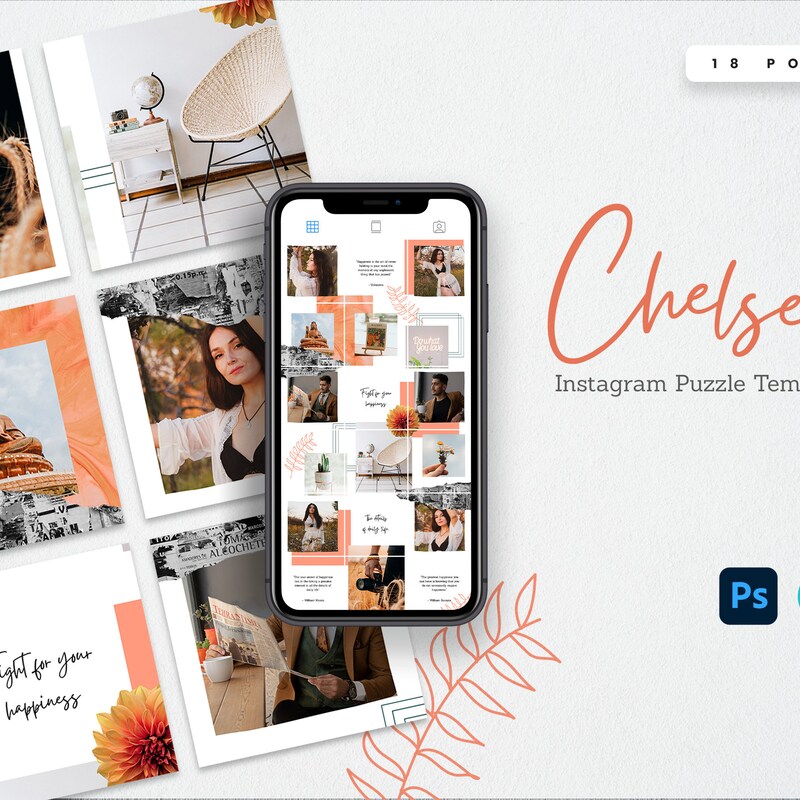 Instagram Puzzle Template - Etsy