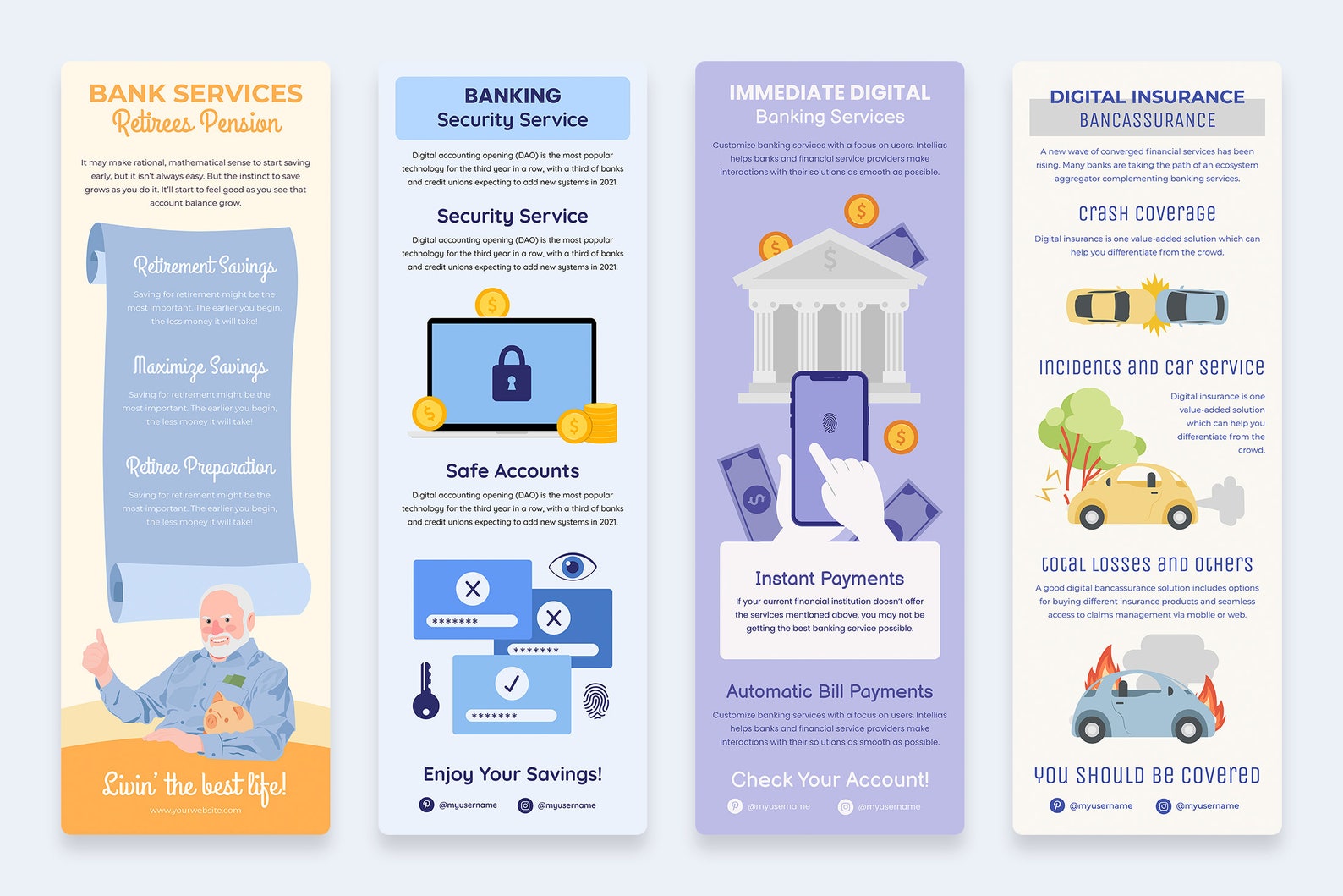 Banking Vertical Infographic Templates | Diagrams for Powerpoint ...