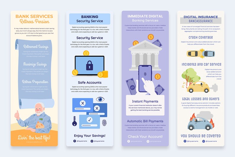 Banking Vertical Infographic Templates | Diagrams for Powerpoint ...