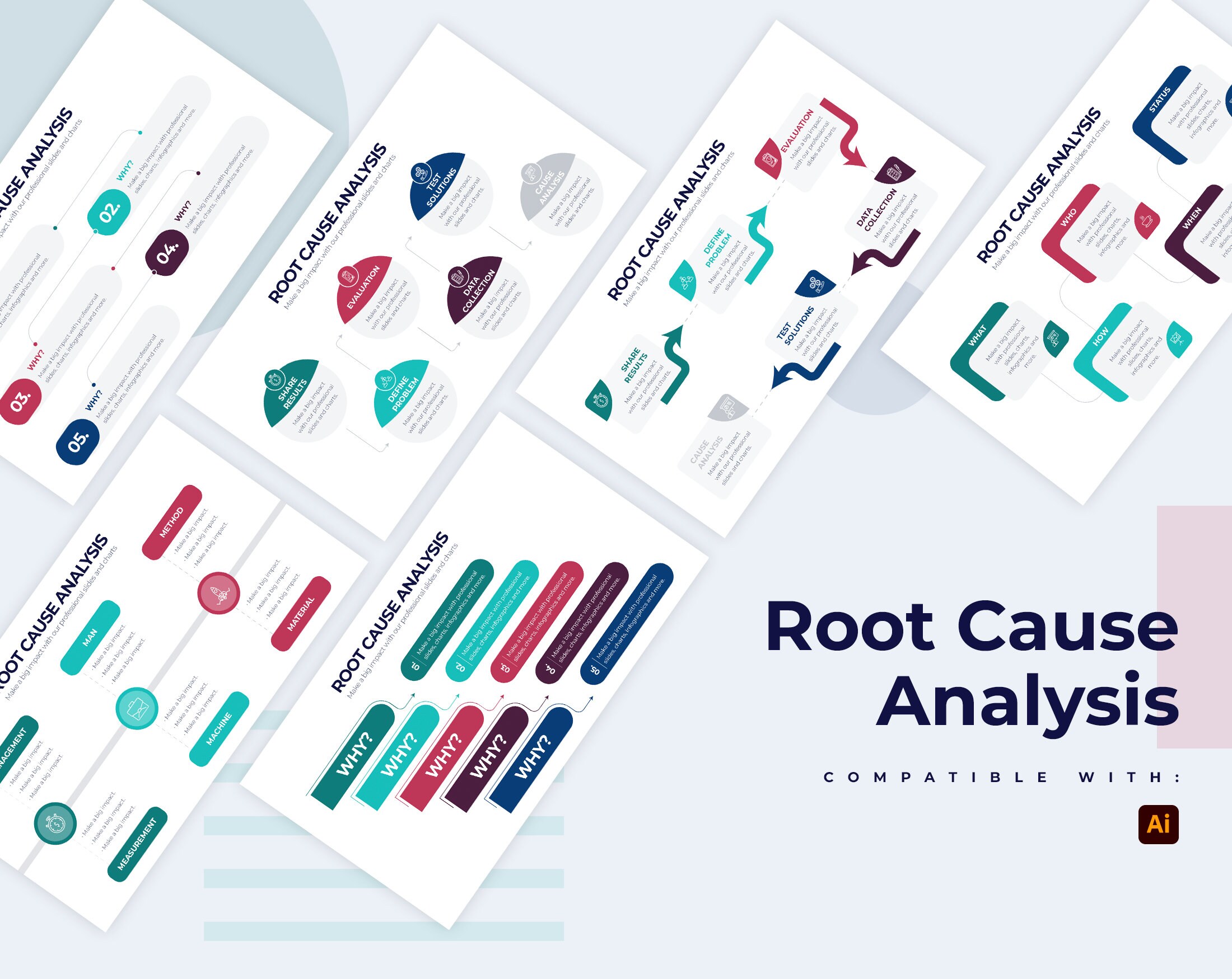 Root Cause Analysis Infographics | Template for Illustrator | Best ...