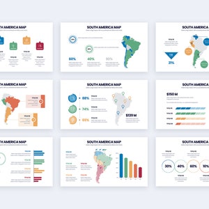 South America Map Infographics Template for Illustrator Best ...